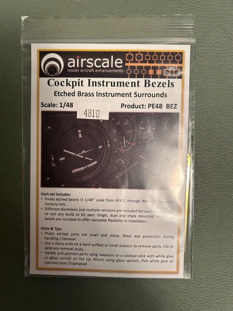 AIRSCALE COCKPIT INSTRUMEN Bezels Etched Brass Instrument Surrounds ...