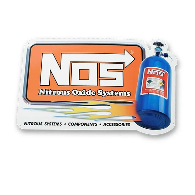 NOS TIN SIGN Nitrous Oxide Systems Metal Garage Shed Man Cave Drag Race ...