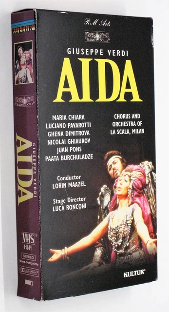 GIUSEPPE VERDI AIDA VHS Italian Opera with English Subtitles Luciano ...