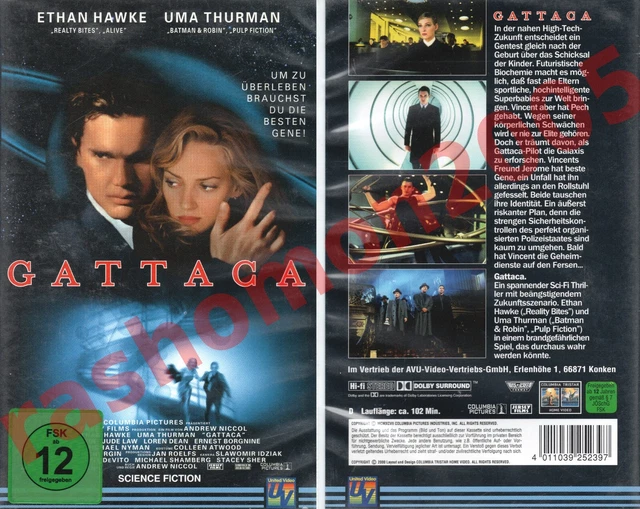 VHS GATTACA (1997) Ethan Hawke Uma Thurman Jude Law Alan Arkin Andrew ...