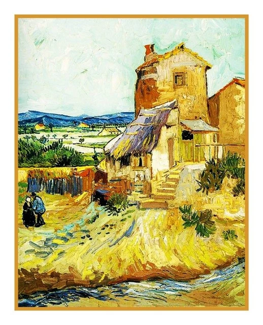 IL VECCHIO MULINO Impressionista Vincent Van Gogh Punto Croce Motivo ...