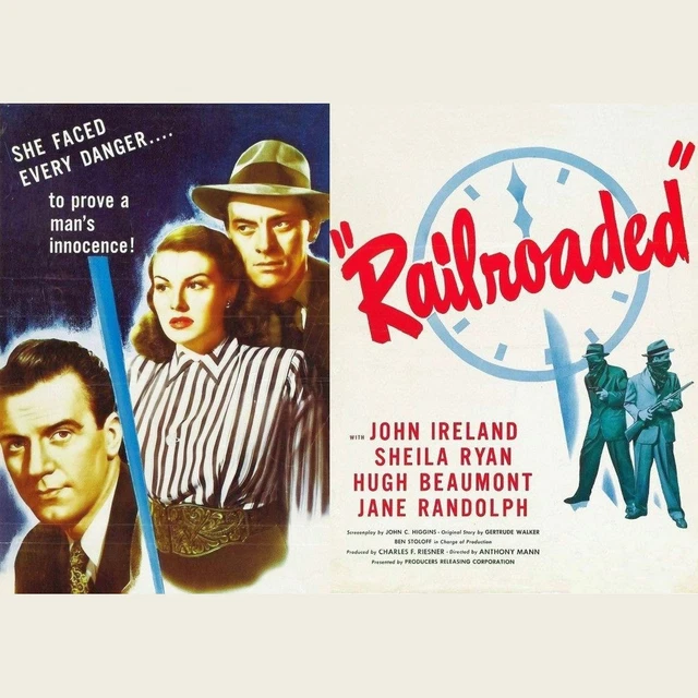RAILROADED (1947) CLASSIC Film on DVD Film Noir John Ireland Sheila ...