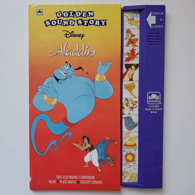 GOLDEN SOUND STORY Book Vintage 1992 Disney Aladdin Talks Music *Read ...
