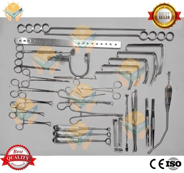 ENSEMBLE D'INSTRUMENTS CHIRURGICAUX pour amygdalectomie ORL Chirurgie ...