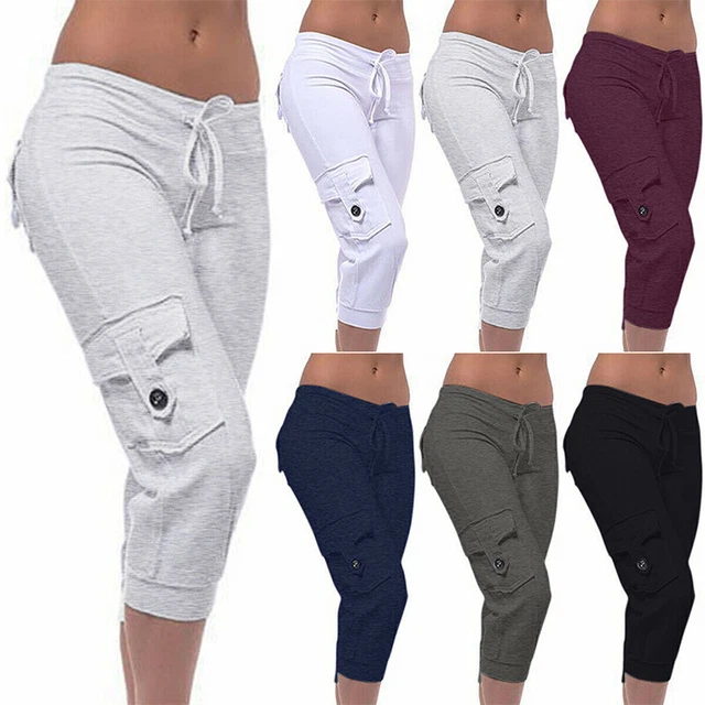 Capri Jogginghose FÜr Damen Mit Kordelzug Kurze Sport Cargohose