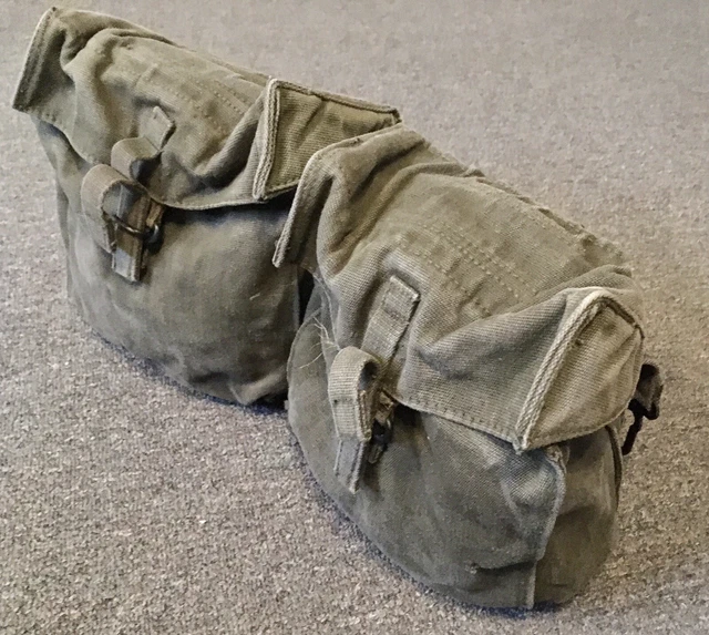 VINTAGE BRITISH ARMY 58 Pattern Webbing Kidney Pouches vgc issued free ...