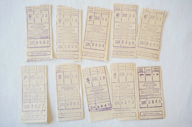 LONDON TRANSPORT GIBSON Machine Bus Tram Ticket x10 Ref A36 £14.99 ...
