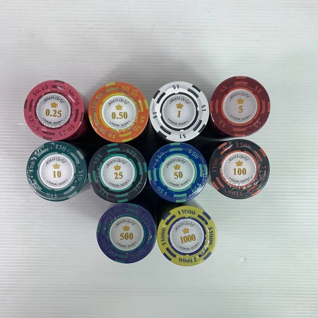 HOT MONTE CARLO Cash Currency Poker Club - 50 x 14g Premium Clay Poker ...