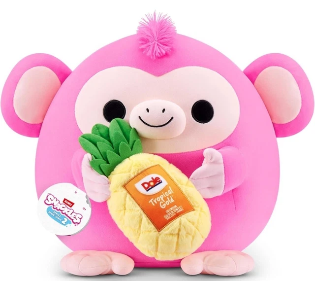 SNACKLES SERIES 2 Plush Sloth Holding Dole Tropical Gold Pineapple Soft ...