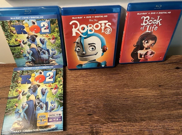 BLUE SKY STUDIOS Blu-ray Bundle - Robots / Book Of Life / Rio 2 With ...