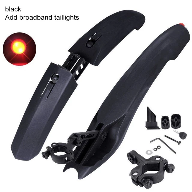 QUICK INSTALL BICYCLE Mudguard with Tail Light for Enhanced Road Safety ...