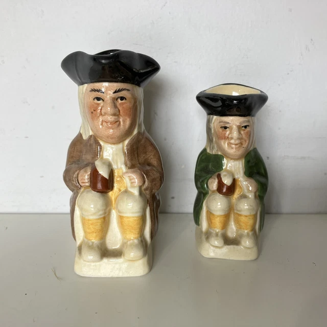 2 X VINTAGE Tony Wood Toby Jug Miniature Philpot Staffordshire Pottery ...