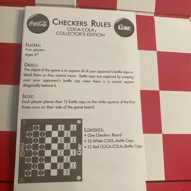 COCA-COLA HAND SCULPTED 2003 Checkers Board Game Collector's Edition £ ...