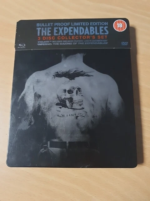 THE EXPENDABLES STEELBOOK Blu-Ray Bullet Proof Limited Edition 3 Disc ...