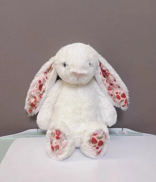 JELLYCAT RABBIT WHITE Flower Eared Rabbit Plush Toy Birthday Children's ...