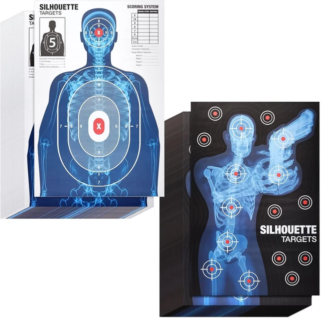 50 PACK HUMAN Silhouette Large Paper Shooting Range Targets ...