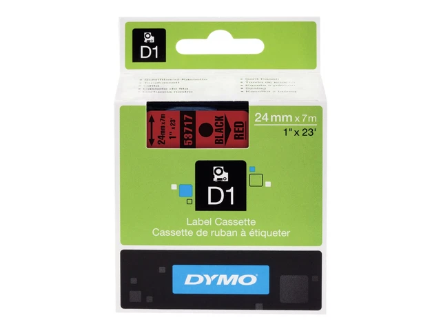 DYMO D1 STANDARD Etichette Nero su rosso 24mm x 7m Nero su rosso ...