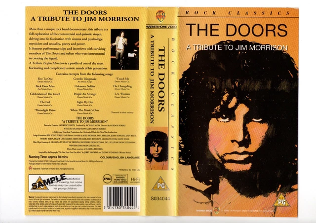 THE DOORS-A TRIBUTE To Jim Morrison-Rare Sample--Vhs Cover Only Vhs ...
