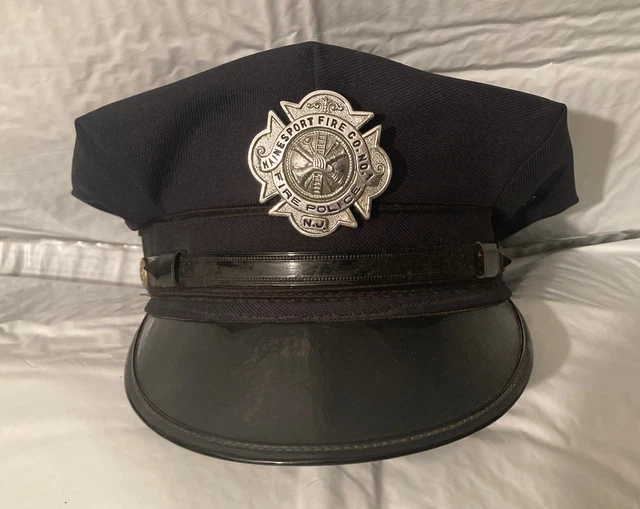 ANTIQUE VINTAGE HAINESPORT Nj Police Officer Fire Department Hat Cap ...