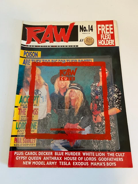 RAW MAGAZINE NO. 14 Poison Cover Free Flexi Holder Still Attached £10. ...