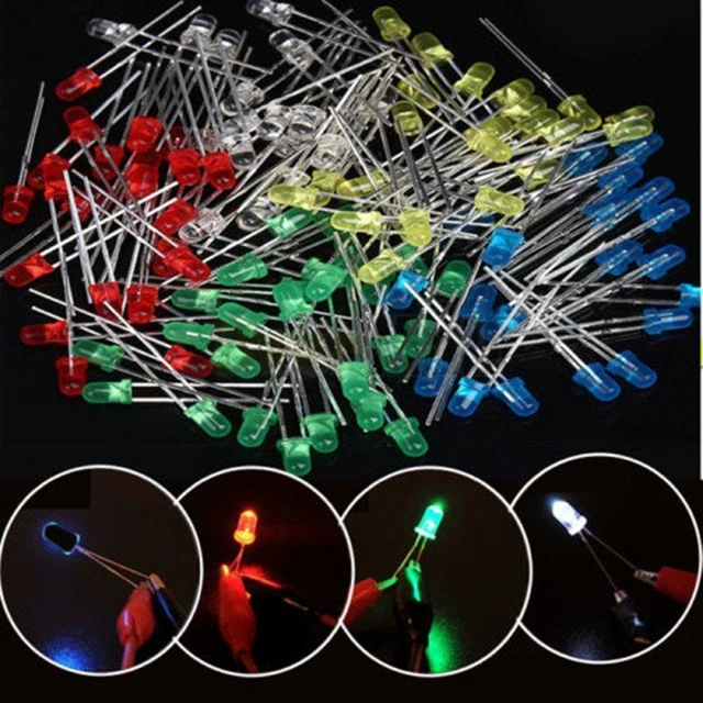 200 PCS MINI Led Lights Lightbulbs Assorted Diffused Light-emitting ...