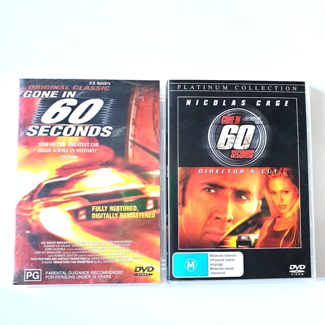 GONE IN 60 Seconds Bundle Dvds PAL Region 4 Brand New 1 Pre Owned ...