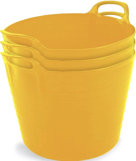 FLEXI TUB WITH HANDLE BUILDER BUCKET TRUG CONSTRUCTION CONTAINER BUCKET ...