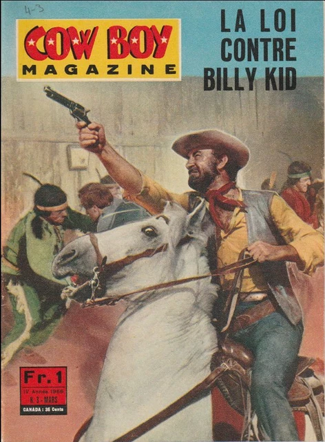 COW BOY MAGAZINE N° 3/1966 - La Loi contre Billy the Kid, Scott Brady B ...