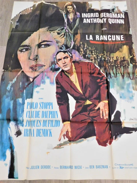 LA RANCUNE AFFICHE ORIGINALE Poster 120x160cm 47"63" 1964 Bergman Quinn ...