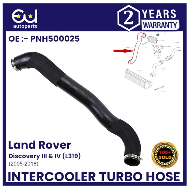 INTERCOOLER TURBO HOSE Pipe For Land Rover Range Rover Sport 2.7 Tdv6 ...