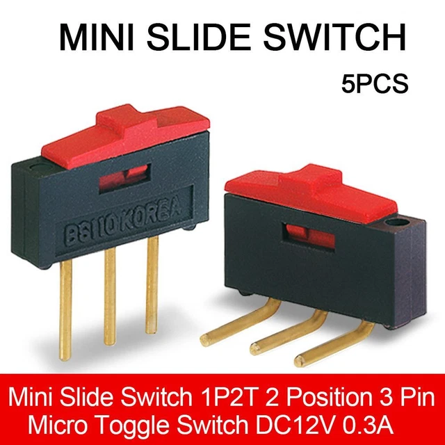 2 POSITION 3 Pin Red Slide Switch Toggle Switch BSI-10/BSI-10H 1P2T EUR ...
