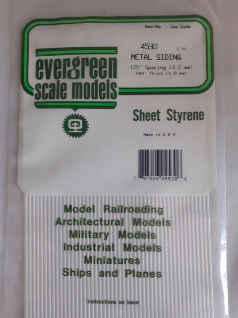 FALLER 504530 EVERGREEN 4530 Metal Siding / Trapezblech Sheet Steyrene ...