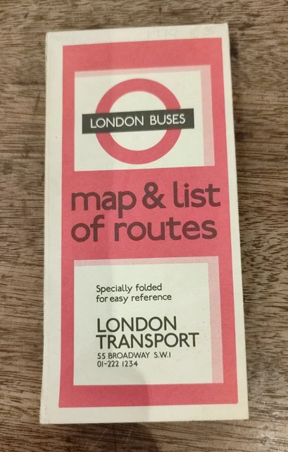 LONDON TRANSPORT LONDON Buses~Map & List Of Routes~Good Condition ...