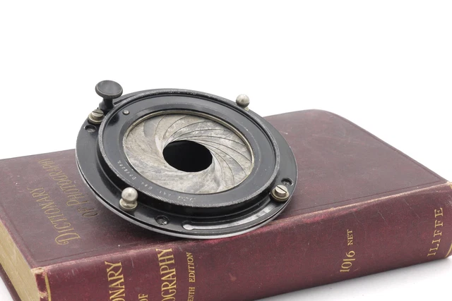 VINTAGE ICA UNIVERSAL lens clamp iris Brass lens Flange 4x5 8x10 large ...