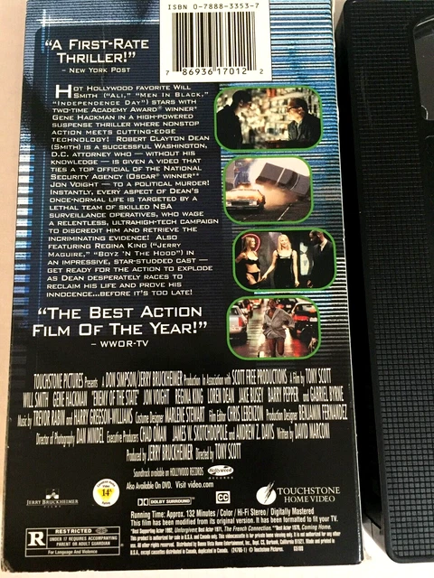 ENEMY OF THE State Gene Hackman VHS tape Ships Same Day With Tracking £ ...