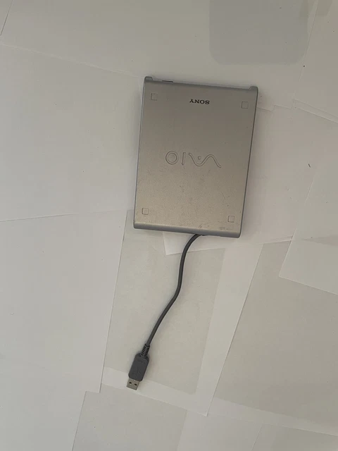 SONY VAIO BRANDED USB 3.5" Floppy Disk Drive FDD PCGA-UFD5 Silver Grey ...