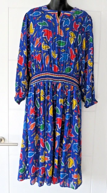 KANGA COLLECTION BY Dale Tryon London Blue Vibrant 80S Couture Dress M ...