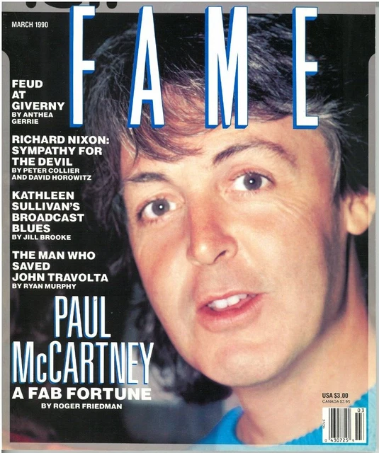 FAME MAGAZINE MAR 1990 Paul McCartney Richard Nixon Katheen Sullivan ...