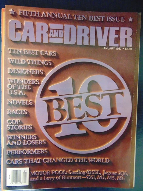 CAR AND DRIVER Magazine January 1987 Best 10 £11.79 - PicClick UK