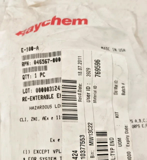 RAYCHEM E-100-A RE-ENTERABLE End-Seal Kit *New $119.36 - PicClick CA