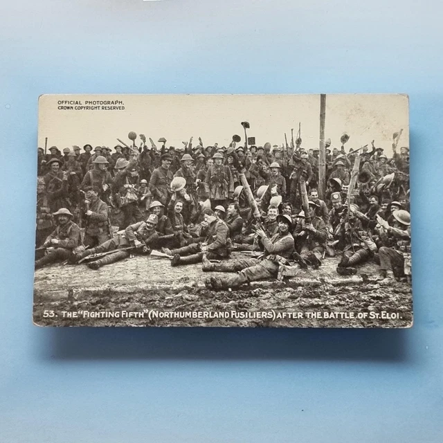 WW1 MILITARY POSTCARD C1916 Front Line St Eloi Belgium Northumberland ...