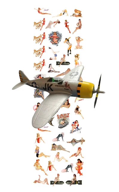 NOSE ART WW2 Pin Ups Girls Wasserschiebe Aufkleber für Modellflugzeug ...