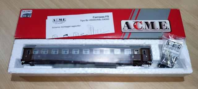 ACME 50110 - Carrozza Fs Bz45000 Castano/Isabella Carrelli tipo 27 Ep ...