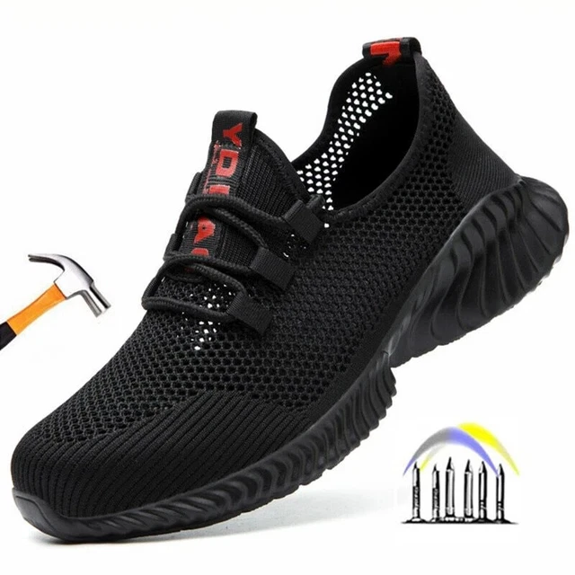 MEN'S SAFETY WORK Trainers Sneakers Women Summer Mesh Lightweight Shoes ...