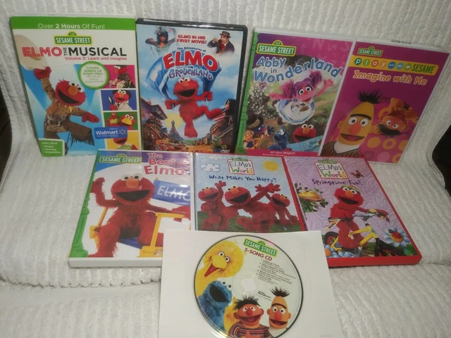 SESAME STREET DVDS 7 CD Elmo Grouchland Elmo Musical Abby Wonderland ...