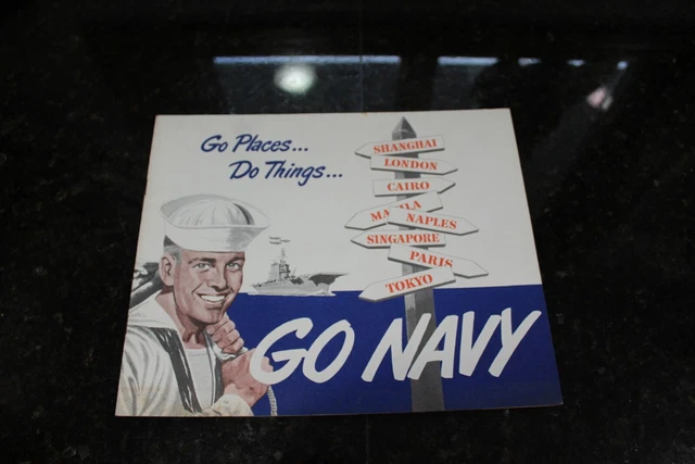 VINTAGE 1948 U.S. Navy Recruitment Catalog Go Places Do Things Go Navy ...