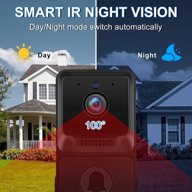 SMART WIRELESS WIFI Ring Doorbell Security Video Intercom Camera ...