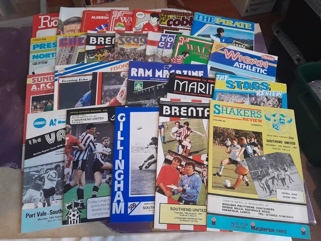 SOUTHEND UNITED AWAY Football Programmes x 27 1987/1988 All Listed £13. ...