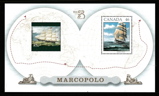 1999 WORLD STAMP Expo Marcopolo Decimal Stamps Miniature Sheet- Fresh ...
