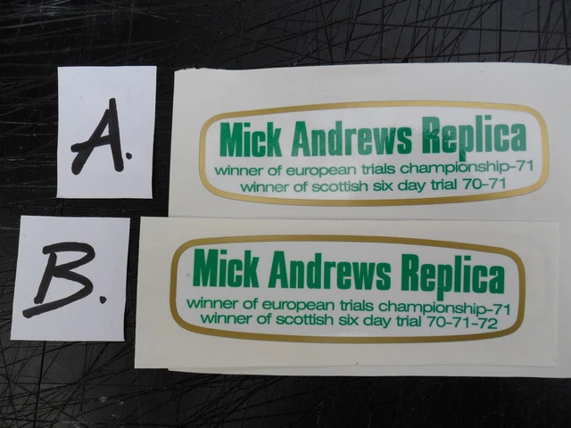 OSSA MAR 250 Twinshock Trials side panel decals -choose from x 2 types ...